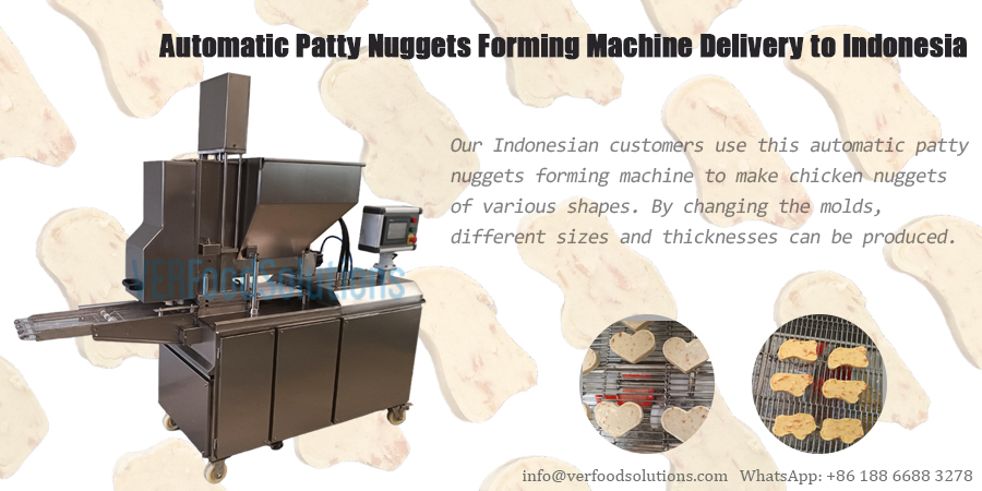 Automatic Patty Nuggets Forming Machine Delivery to Indonesia